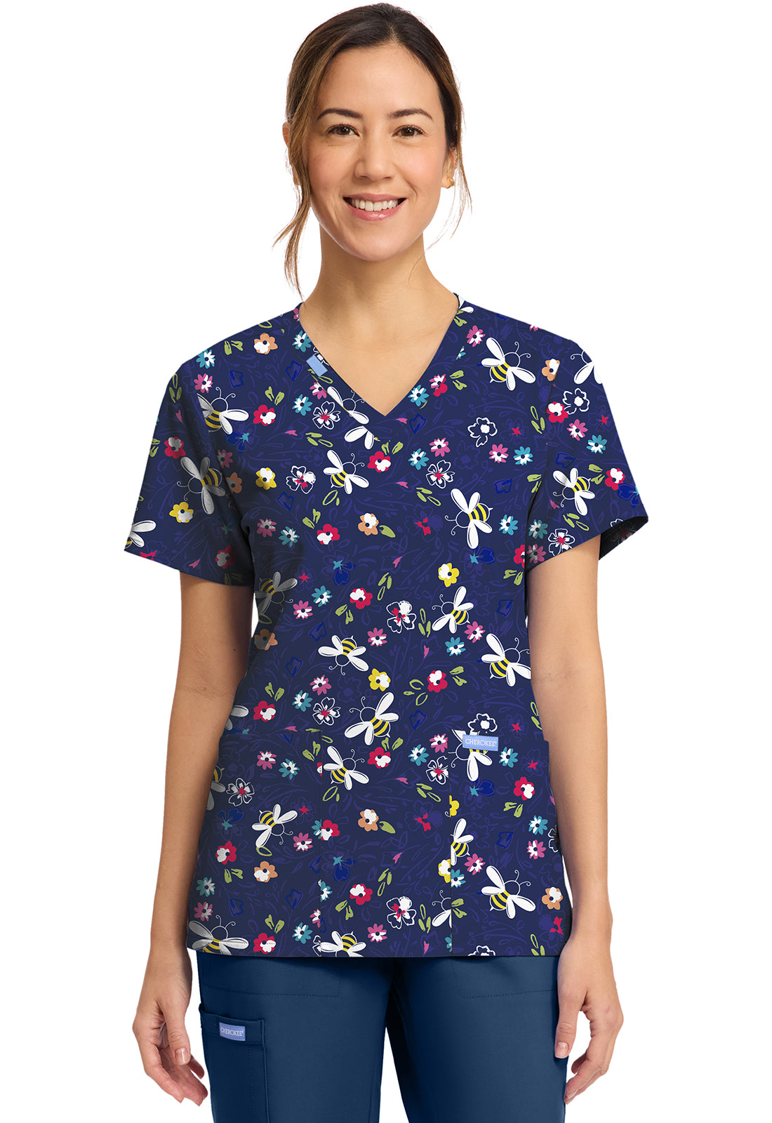 Cherokee Prints V-Neck Top in BUMBLE BEE BLOOM CK856 BMBE - XS ...